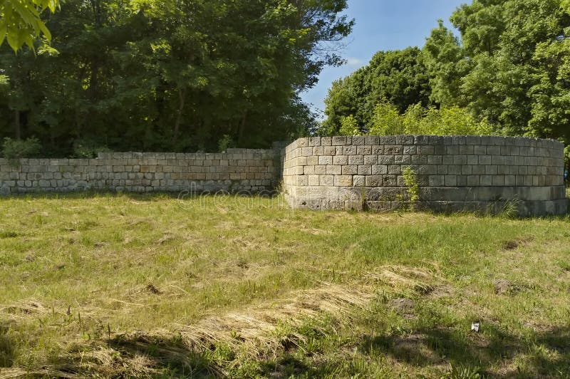 Fortified Wall Of Peristyl Complex Abritus Stock Photo - Image of ...