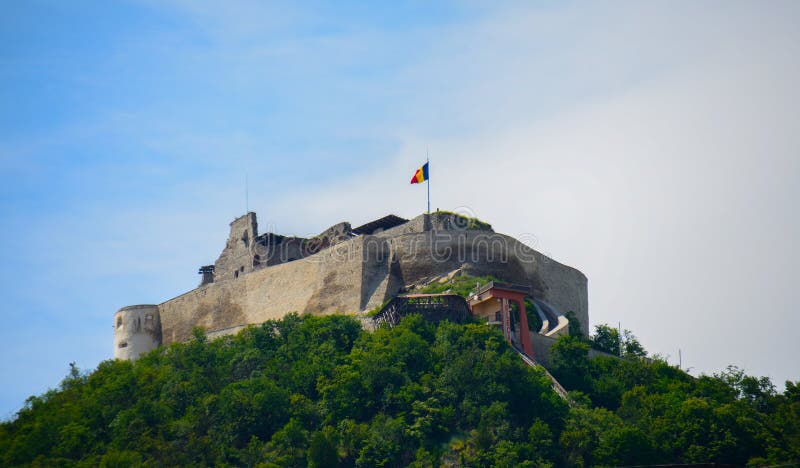 The fortress of Deva stock image. Image of tower, architecture - 123287429
