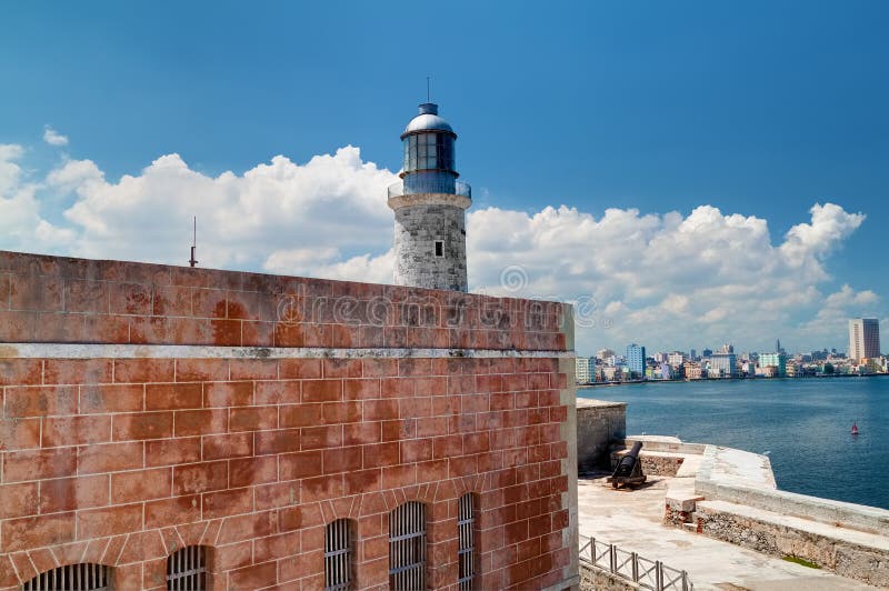 The Fortress of El Morro in Havana, Cuba with the Stock Image - Image ...