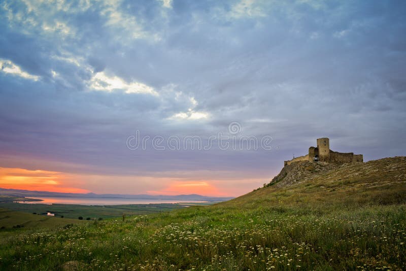 The fortress of Enisala stock image. Image of landmark - 244918281