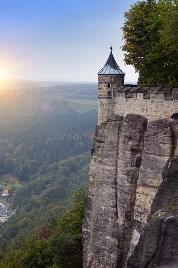 Fortress Fortification Castle Koenigstein in Saxony, Germany Stock ...