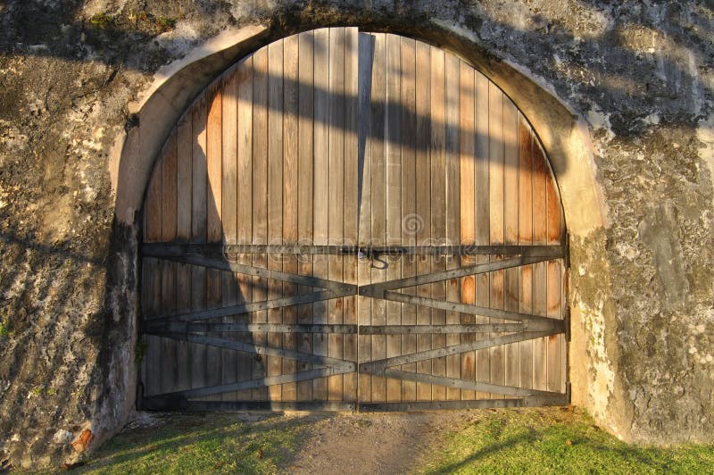 Fortress gate stock photo. Image of iron, heavy, wood - 29071996