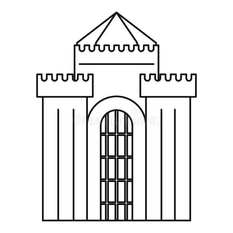 Fortress with Gate Icons Set Flat Stock Vector - Illustration of royal ...