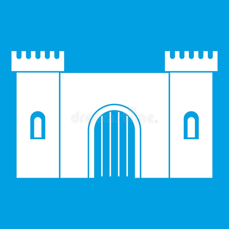 Fortress with Gate Icon White Stock Vector - Illustration of historical ...
