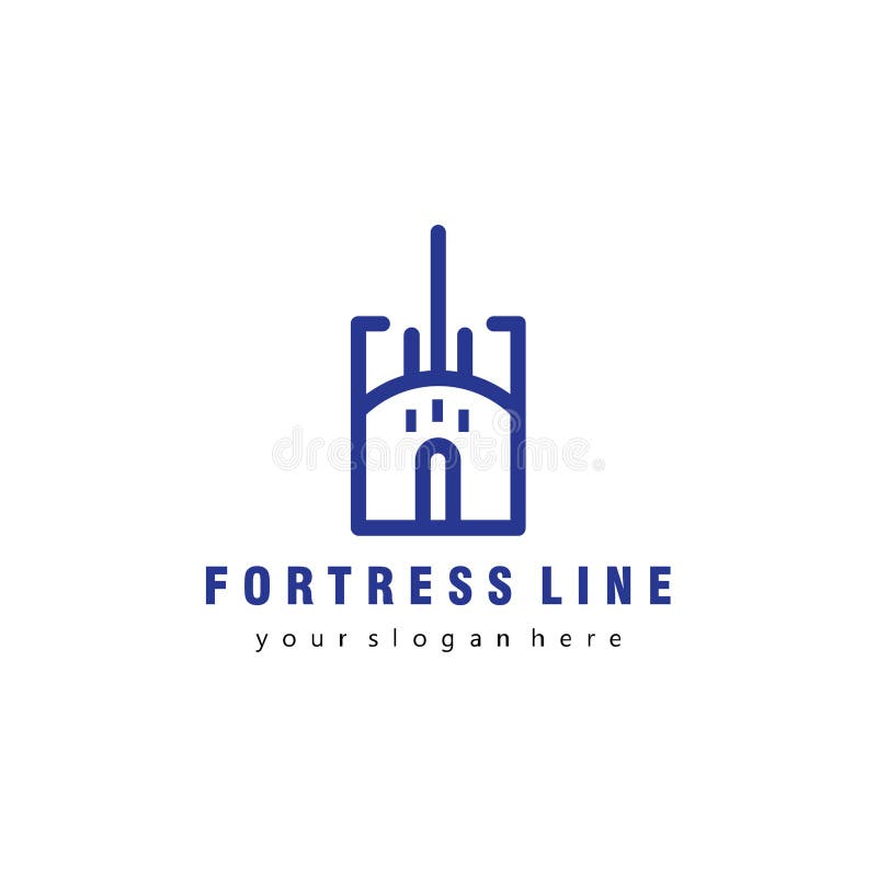 Fortress Line Logo Illustration Design Abstract Vector Stock Vector ...