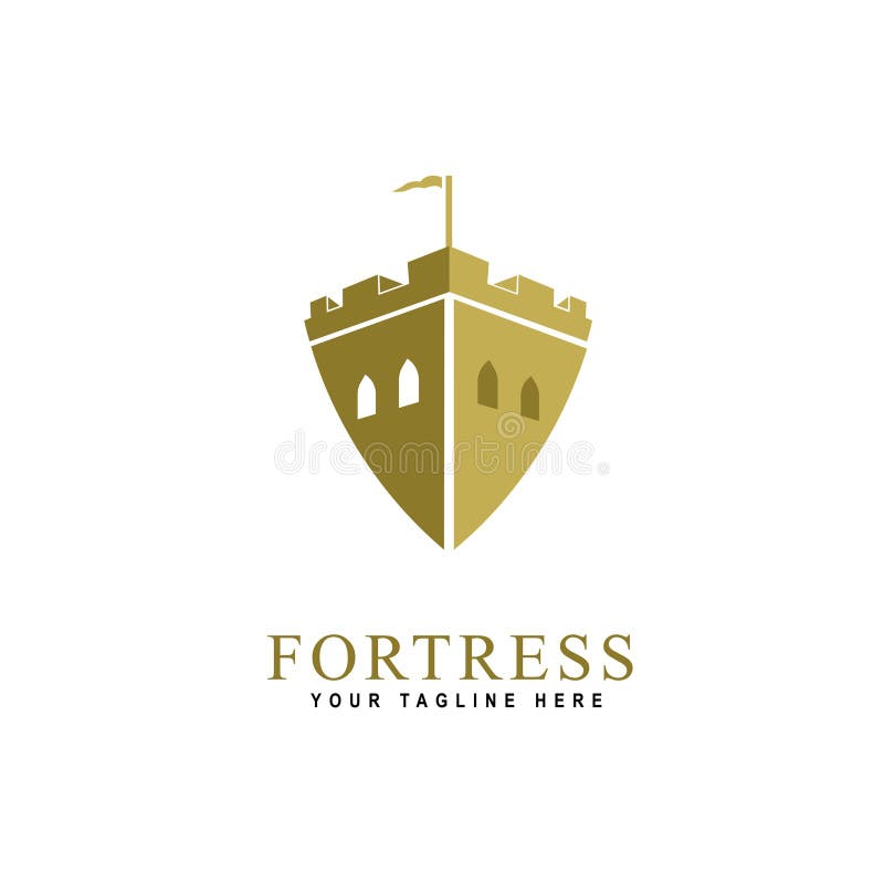 Fortress Logo in the Form of a Shield Design Concept Template Stock ...