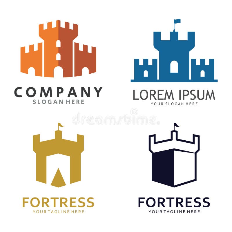 Fortress Logo Template in Vector Shape Stock Vector - Illustration of ...
