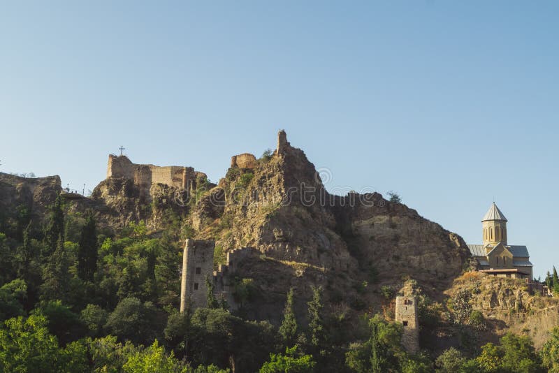 Stone Fortress on Top of a Mountain. Historical Building Stock Photo ...