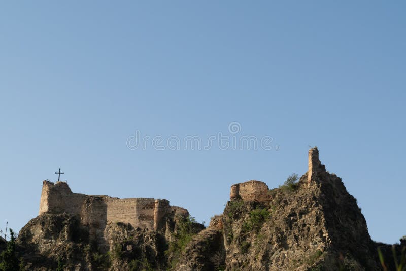 Stone Fortress on Top of a Mountain. Historical Building Stock Photo ...