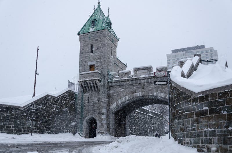 Fortress of Old Quebec City Stock Image - Image of weather, quebec ...