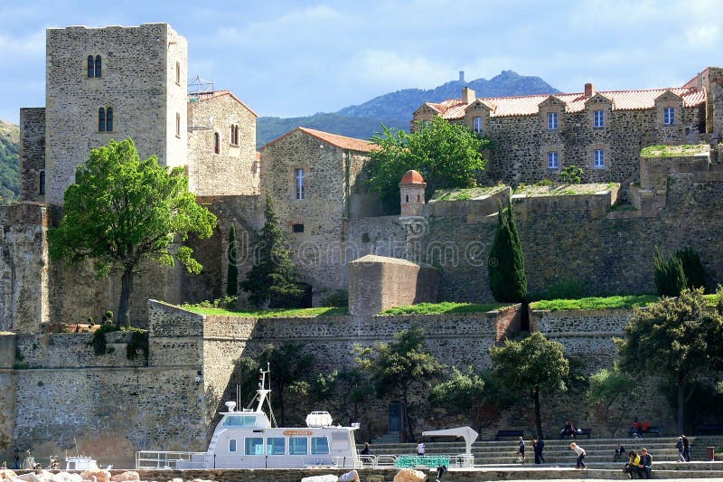 Fortress and Royal Castle of Collioure Editorial Photo - Image of walls ...