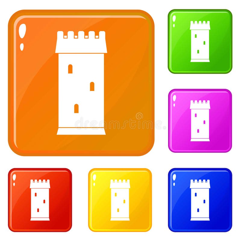 Fortress Tower Icon, Simple Style Stock Vector - Illustration of icon ...