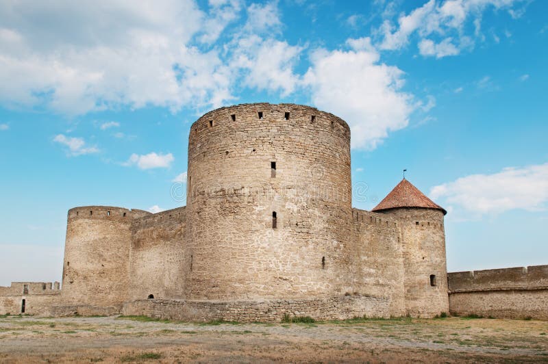 Fortress with Towers and Fortified Wall Stock Image - Image of historic ...
