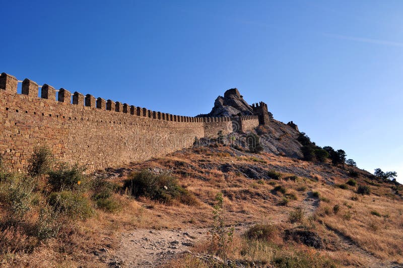 Fortress wall stock photo. Image of blue, stone, fortress - 15811386