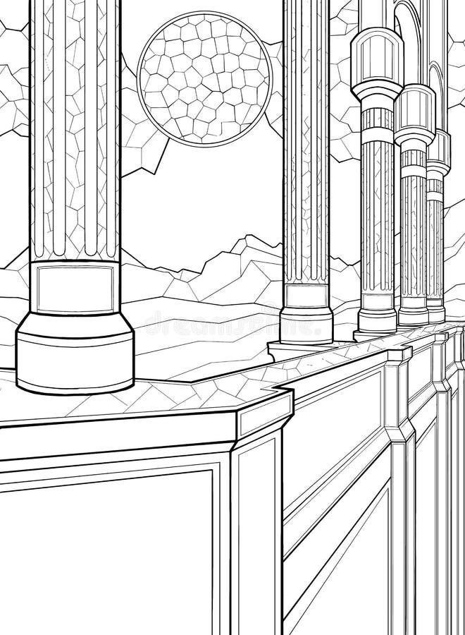 Fantasy Columns Wall Stock Illustrations – 290 Fantasy Columns Wall ...