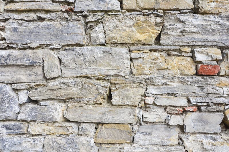 Fortress Wall Made of Stone and Bricks of Different Shapes and Colors ...