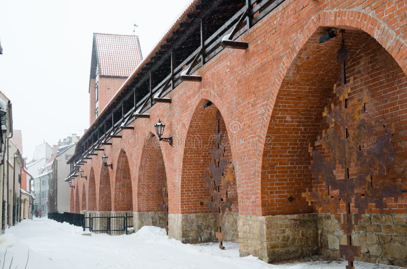 Fortress Wall in Riga in Winter Day Stock Image - Image of retro, riga ...
