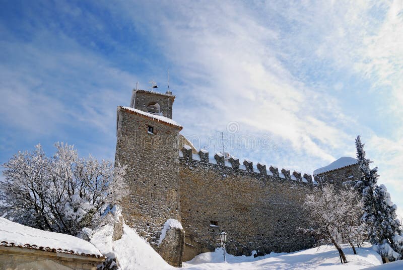 Fortress in Winter with Snow Stock Image - Image of historical, blue ...