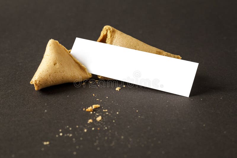 A Fortune Cookie with a Blank Paper for Your Message Stock Photo ...