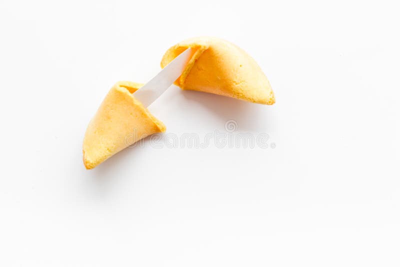 Fortune Cookie - Broken Piece with Prediction Inside - on White ...