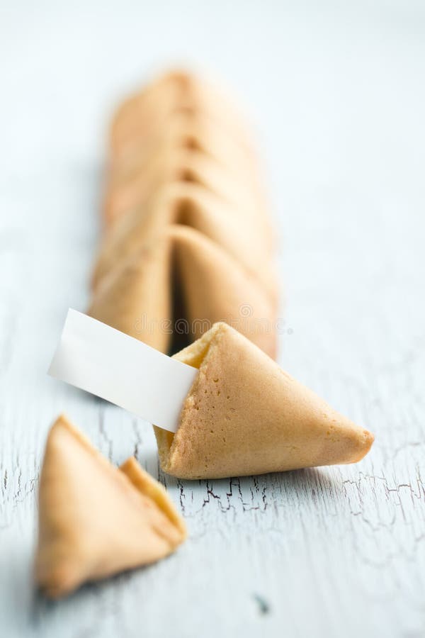 Fortune Cookie on the Cracked Table Stock Photo - Image of future, idea ...