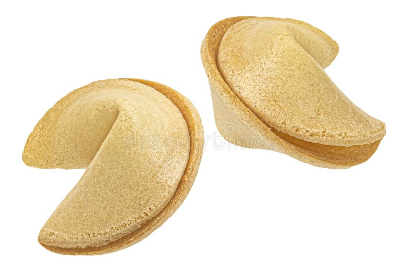 Fortune Cookies Isolated on White Background, Full Depth of Field Stock ...