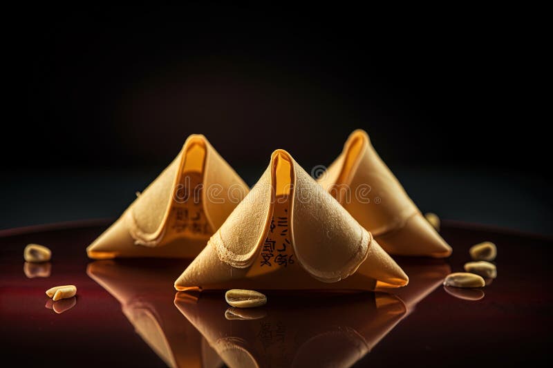 Fortune Cookies. Lucky Biscuit with Blank Paper for Message Inside ...