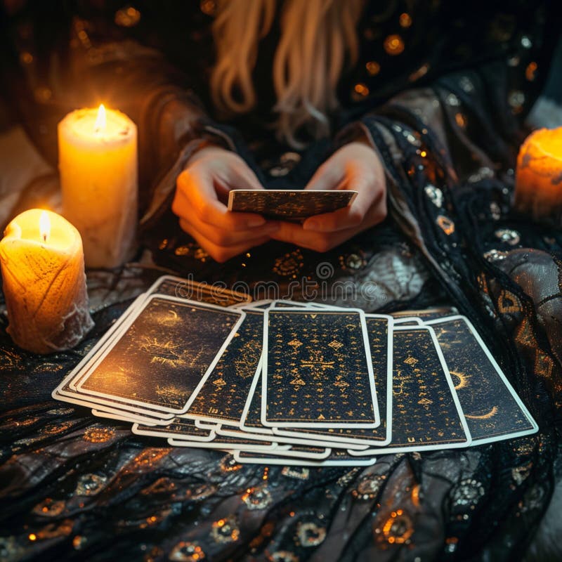 Fortune Revealed Tarot Reader Sets the Stage with Cards and Candlelight ...