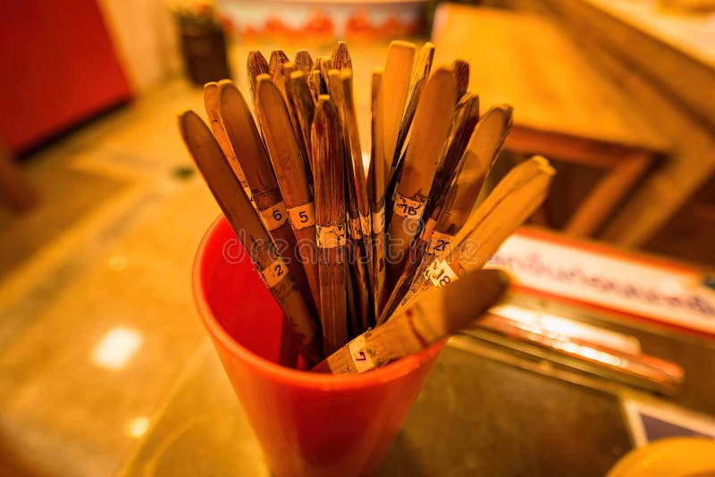 Fortune Sticks in the Temple.Seam-Si, Chi-Chi Sticks or Fortune Sticks ...