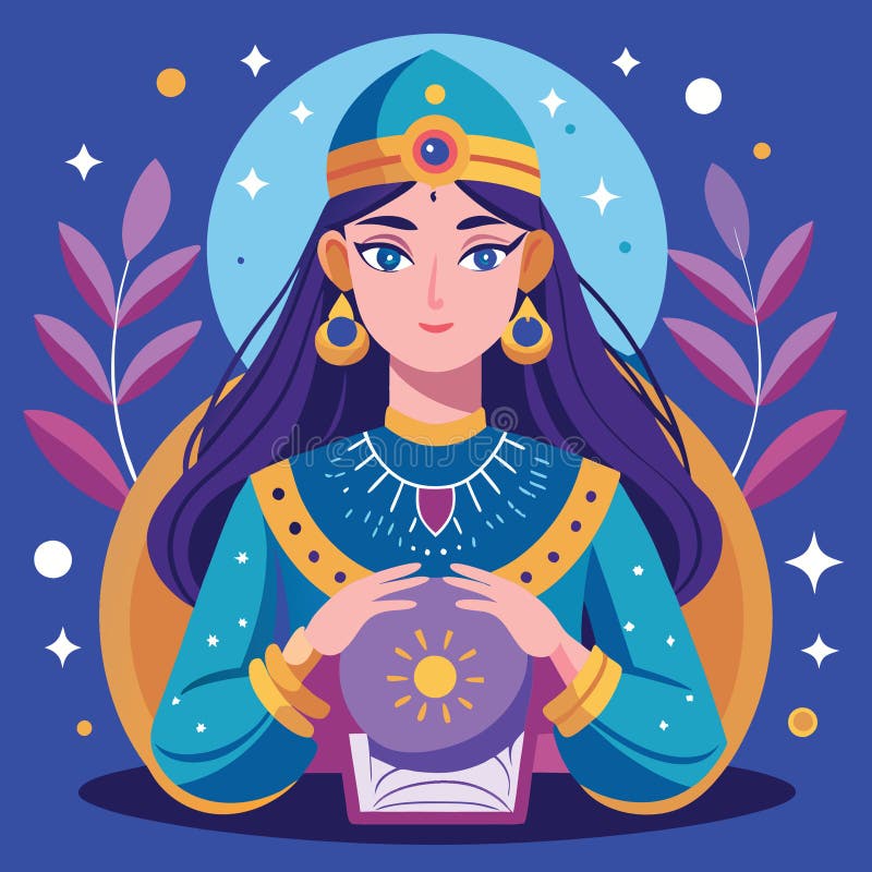 Fortune Teller Reading Future Predictions with Crystal Ball Stock ...