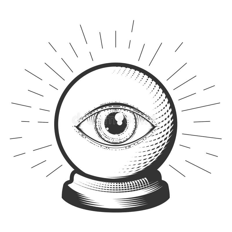 Fortune-teller Glass Ball with Eye, Predicting Soothsayer Glass Sphere ...