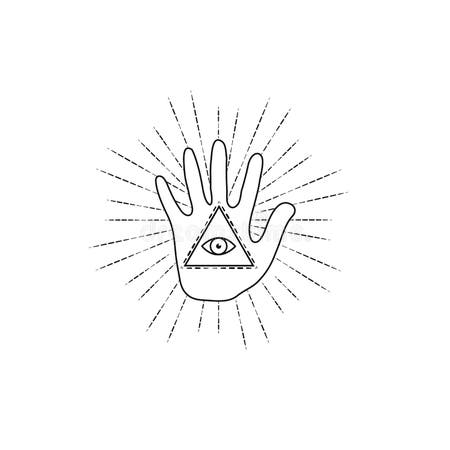 Fortune Teller Hand with All Seeing Eye Vector Stock Vector ...