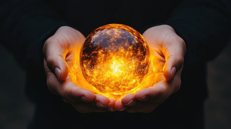 Fortune Teller Holding Magic Crystal Ball for Divination and Prophecy ...