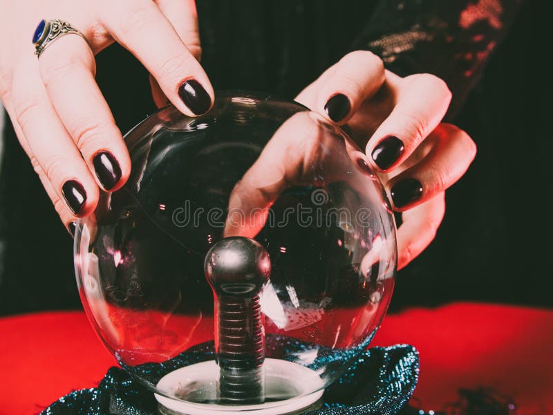 A Fortune Teller Predicts the Future on a Magic Ball. the Concept of ...