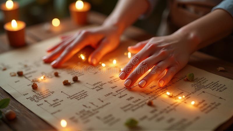 Fortune Teller Reading a Chart with Candles Stock Illustration ...