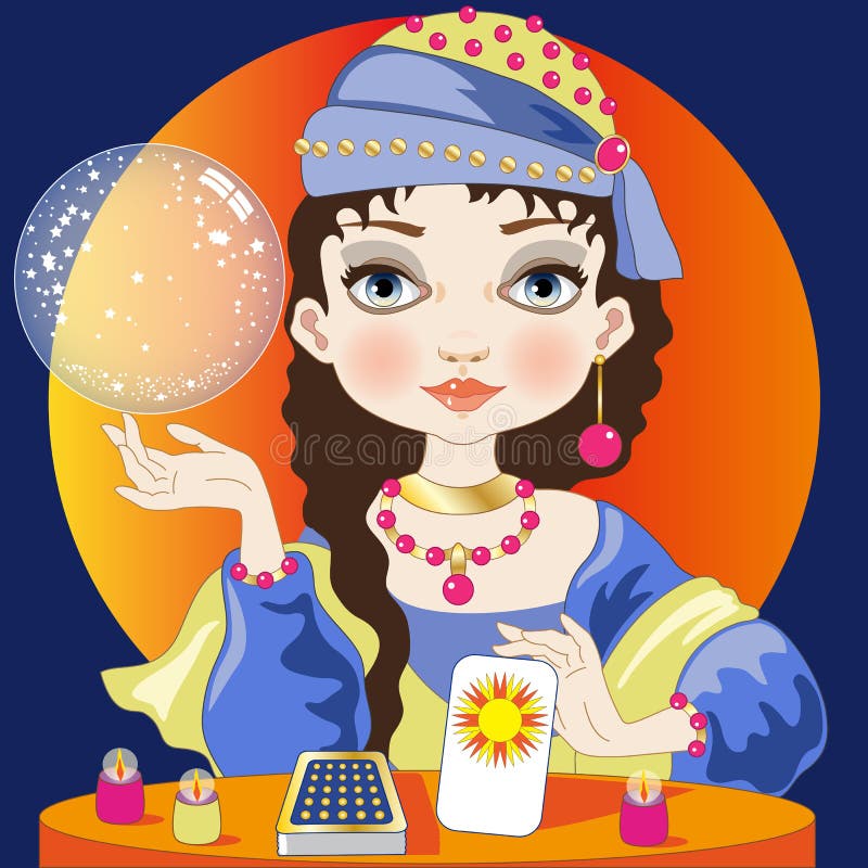 Fortune Teller Cartoon Design Vector Clipart Stock Vector ...