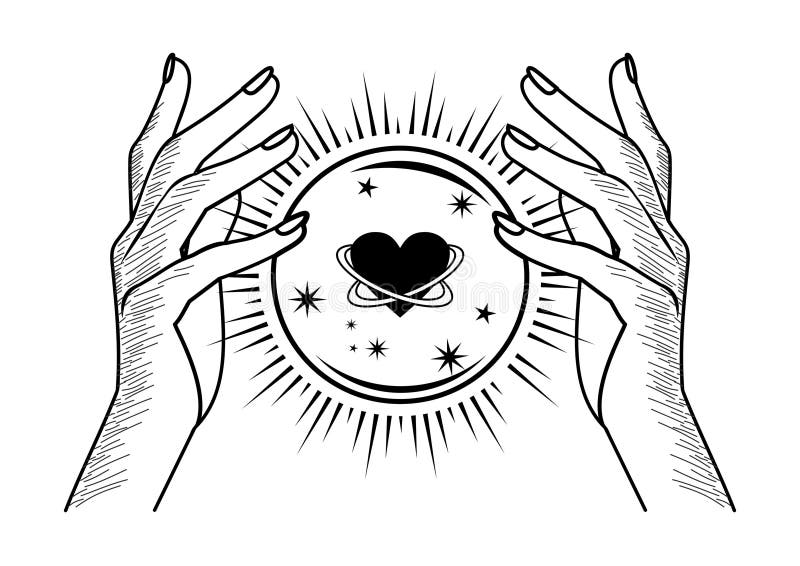 The Fortune Teller S Hand Is Predicting Love With Mystical Crystal Ball