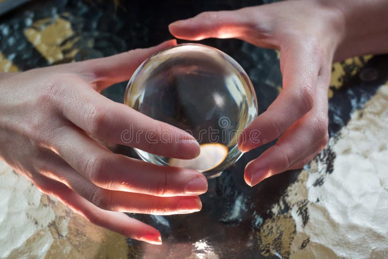 Fortune Teller Using Crystal Ball Stock Photo - Image of telling, magic ...