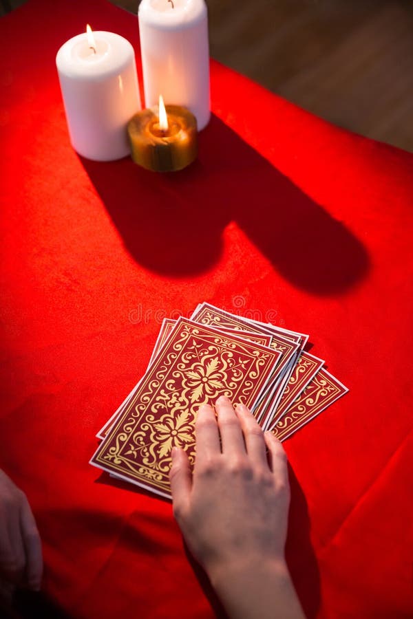 Fortune Teller Using Tarot Cards Stock Photo - Image of reading, cards ...