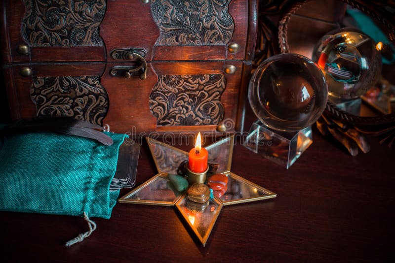 Magical Stuff on a Table, Esoteric Concept Stock Image - Image of ...