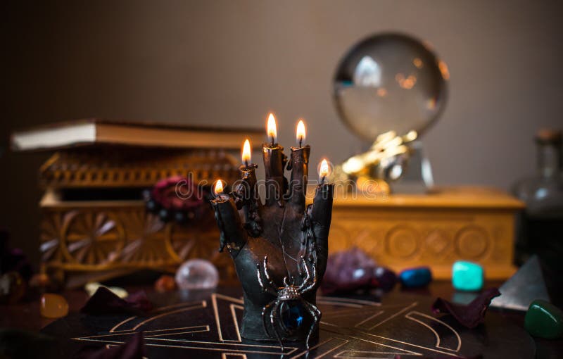 Magical Stuff on a Table, Esoteric Concept Stock Image - Image of close ...