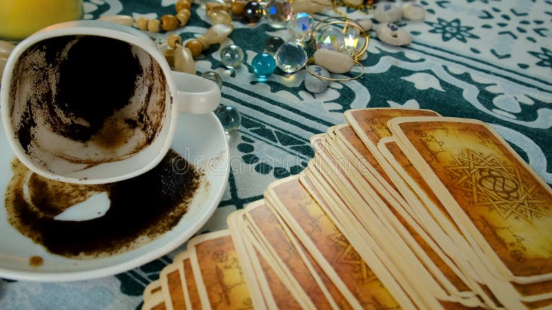 Fortune Telling Different Coffee, Tarot and Runes. Selective Focus ...