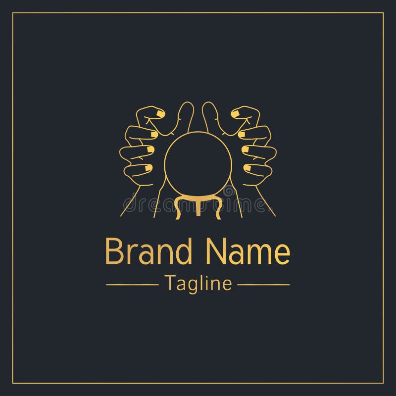 Fortune Telling Golden Elegant Logo Stock Illustration - Illustration ...