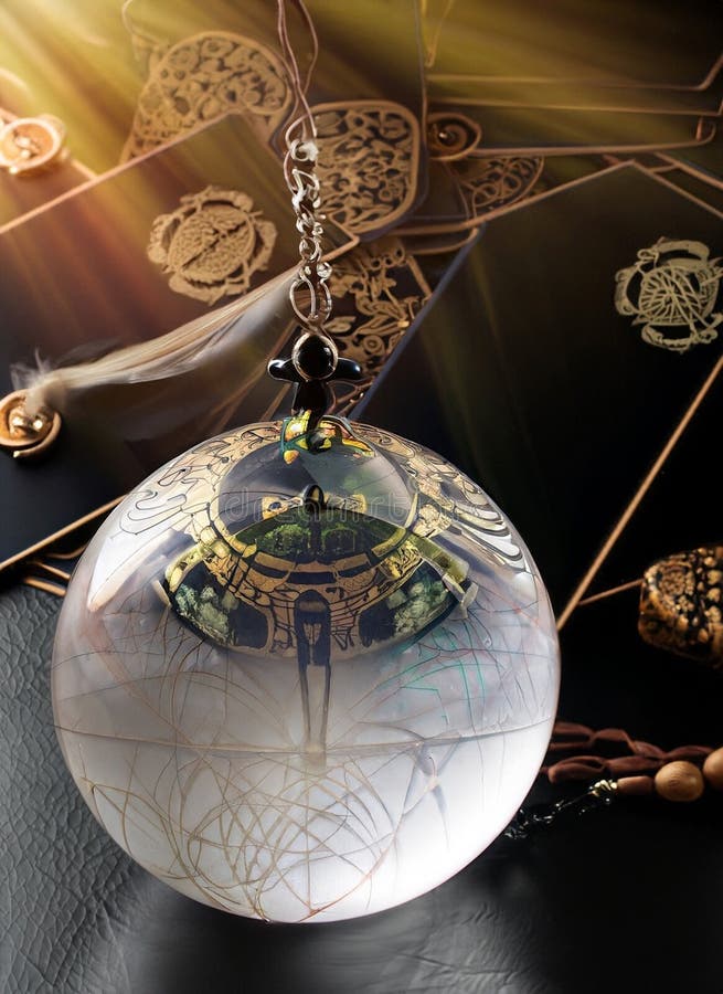 Fortune Telling Table with Crystal Ball Cards and Spider Web are Stock ...