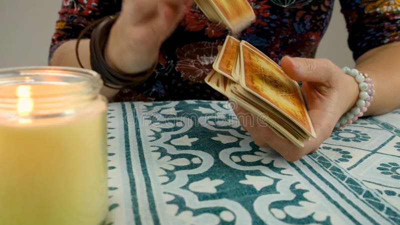 Fortune Telling on Tarot Cards Fortune Teller. Selective Focus Stock ...