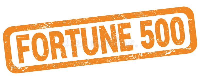 FORTUNE 500 Text Written on Orange Rectangle Stamp Stock Illustration ...