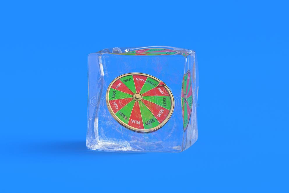 Fortune wheel in ice cube stock illustration. Illustration of gambling ...
