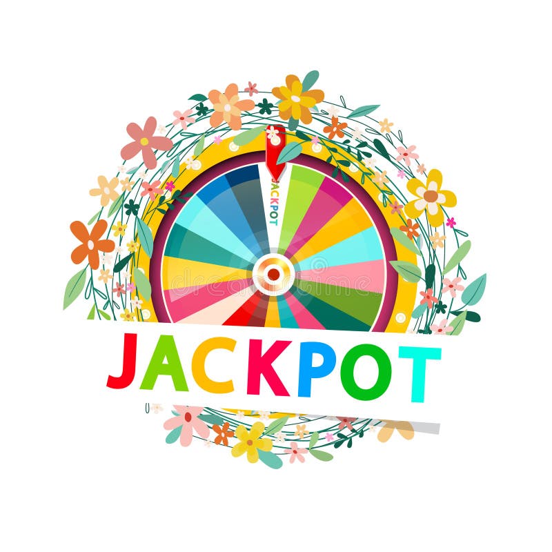 Fortune Wheel with Jackpot Symbol Inside Wreath Stock Vector ...