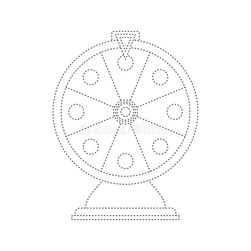 Fortune Wheel Tracing Worksheet for Kids Stock Vector - Illustration of ...