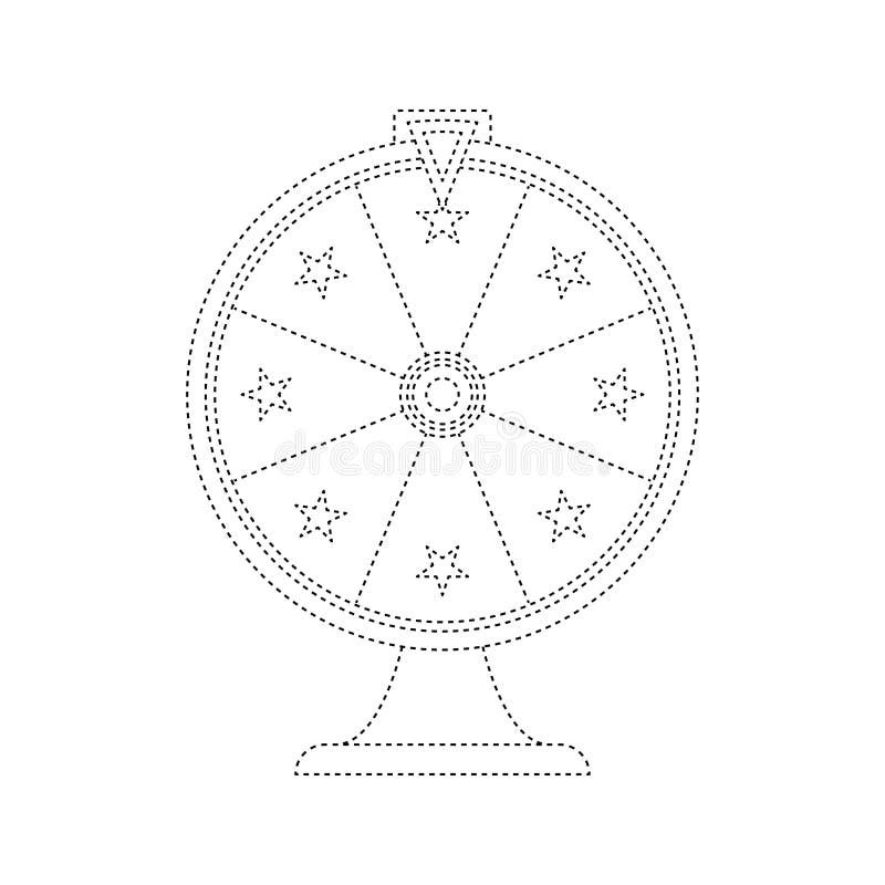 Fortune Wheel Tracing Worksheet for Kids Stock Vector - Illustration of ...